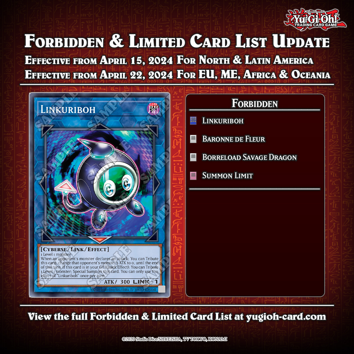 TCG Forbidden & Limited List has been updated - April 15, 2024 | YuGiOh ...