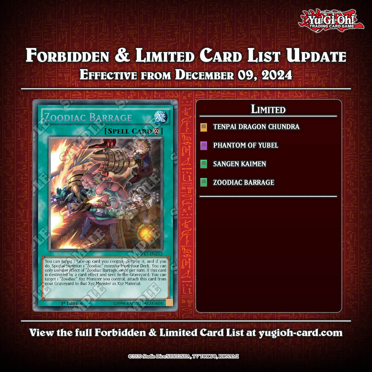 TCG Forbidden & Limited List Updated December 9, 2024 | YuGiOh! World