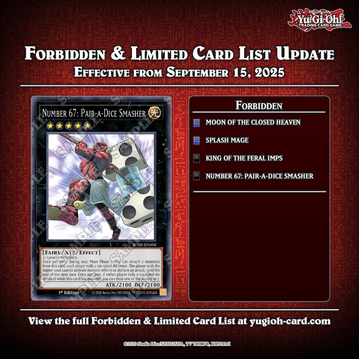 Yu-Gi-Oh! TCG Forbidden & Limited List Updates Sept 15 | YuGiOh! World